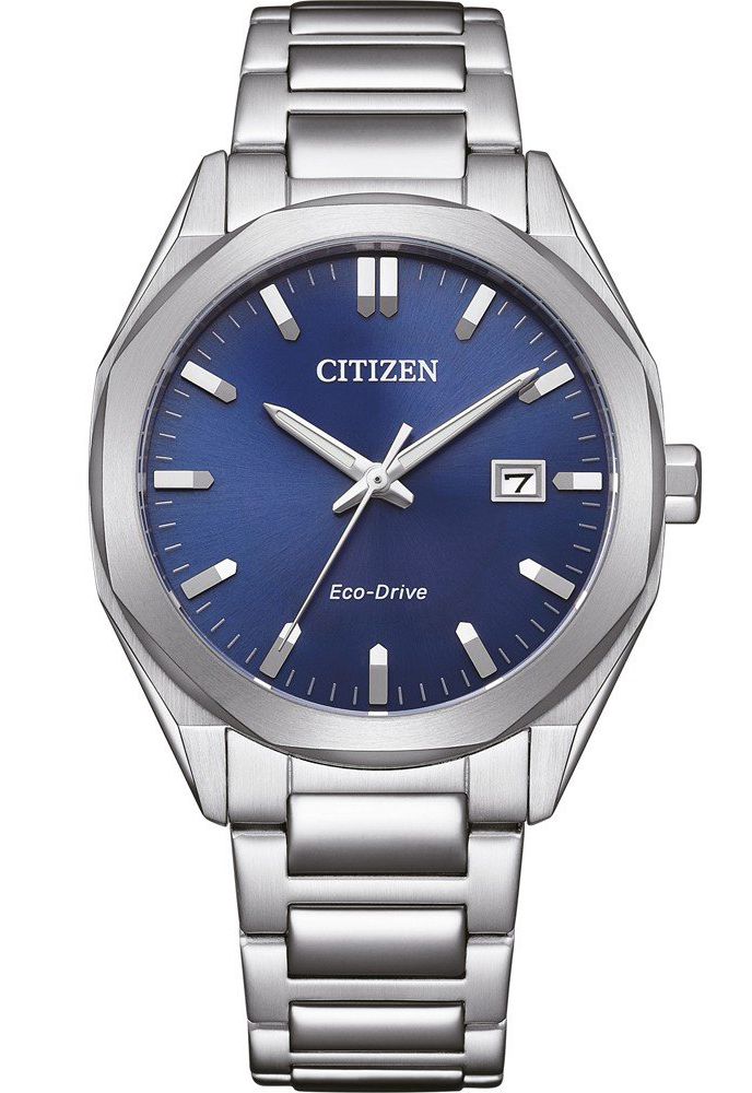 Citizen Eco-Drive slim reloj de hombre | Esfera azul con efecto de rayo ...